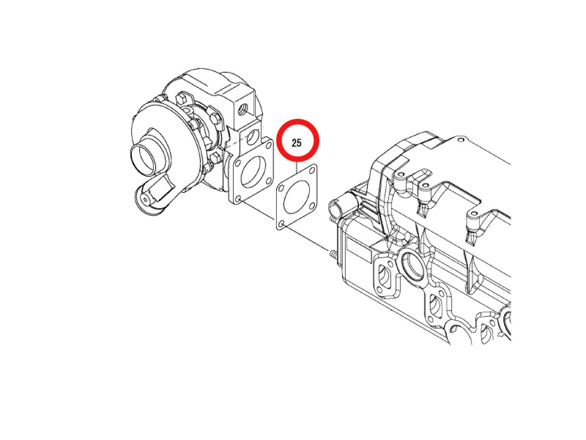 129472-18090 gasket exhaust manifold/ turbo - Mepratuote boat accessories