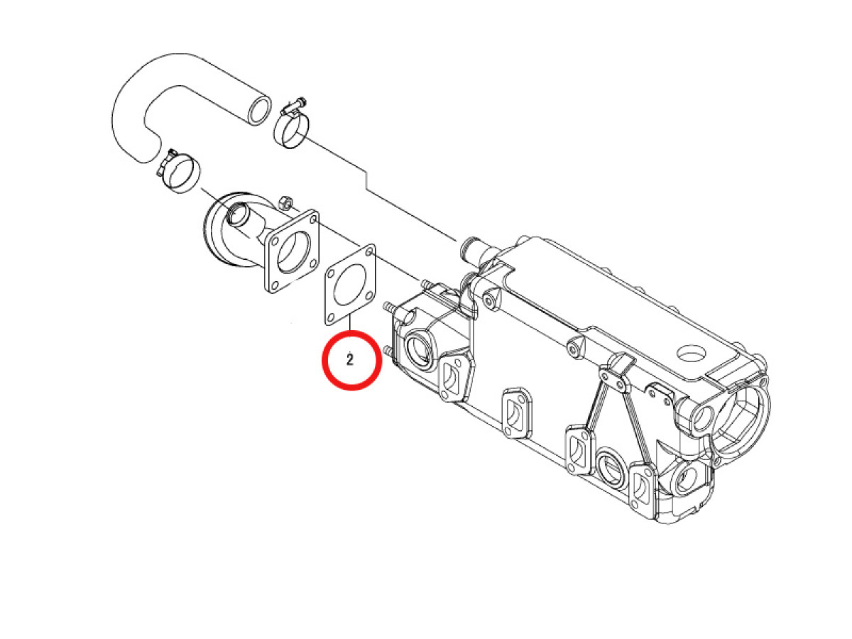 129472-18090 gasket exhaust manifold/ turbo - Mepratuote boat accessories